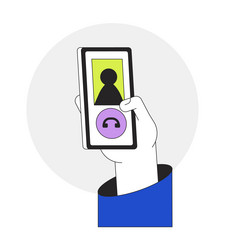 Hang up phone call bw spot Royalty Free Vector Image