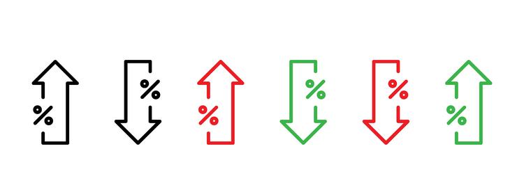 High and low percent arrow icon Royalty Free Vector Image