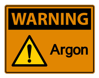 Warning argon symbol sign isolate on white Vector Image