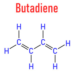 Butadiene molecule skeletal formula Royalty Free Vector