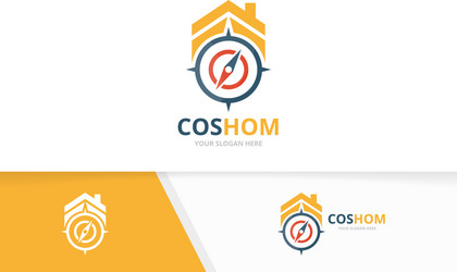 Compass and real estate logo combination Vector Image