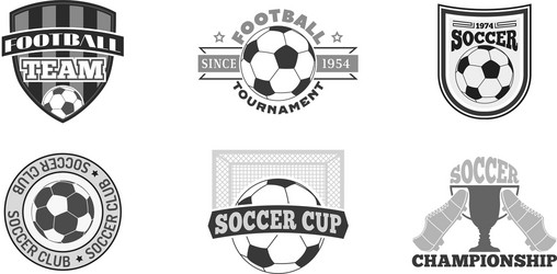 Football or soccer two styles emblems logos Vector Image