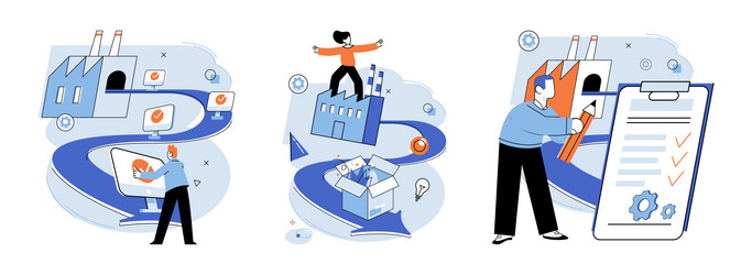 Manufacturer model strategic planning is Vector Image