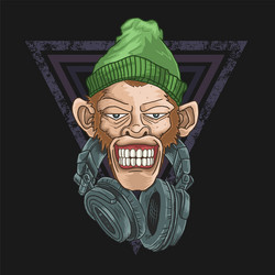 Proboscis monkey cool retro sunset Royalty Free Vector Image