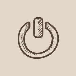 Power button sketch icon Royalty Free Vector Image