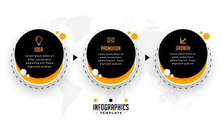 Three step infographic web chart banner Royalty Free Vector