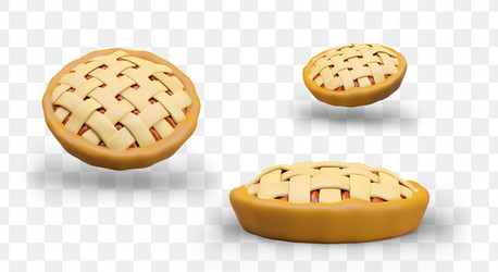 Realistic traditional closed pie with lattice Vector Image