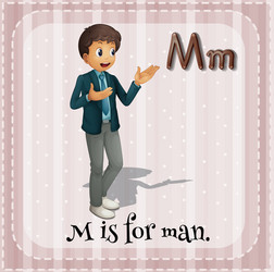 Flashcard m Royalty Free Vector Image - VectorStock