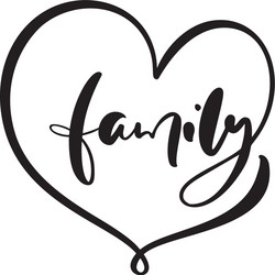 Lettering calligraphy poster text family Vector Image