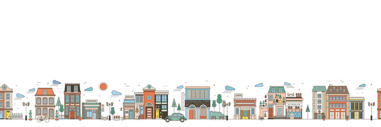 City street horizontal Royalty Free Vector Image