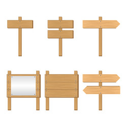 Wooden frames set isolated on white background Vector Image