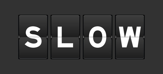 Yellow color transportation sign with word slow Vector Image