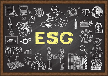 Abstract esg digital world high-tech with icon Vector Image