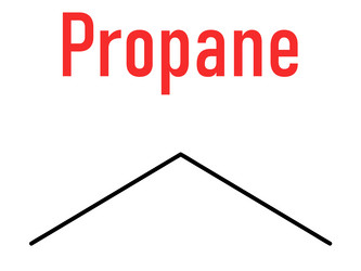 Propane hydrocarbon molecule skeletal formula Vector Image