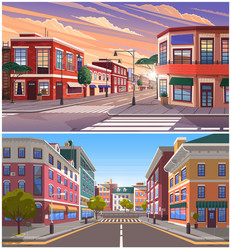 Street town cartoon Royalty Free Vector Image - VectorStock