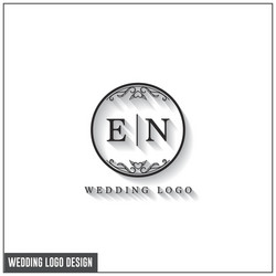 Wedding logo design template initials letter br Vector Image