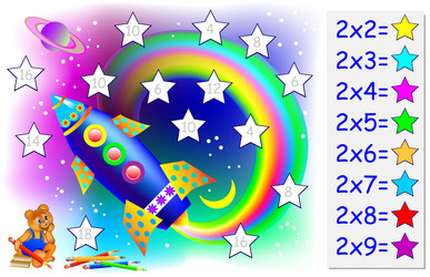 Educational page for kids with numbers from 1 Vector Image