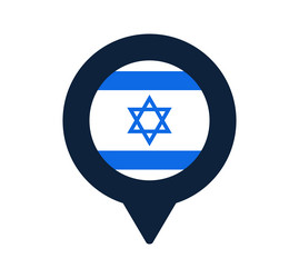 Israel flag and map pointer icon national Vector Image