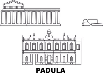 Italy padula city skyline isolated Royalty Free Vector Image