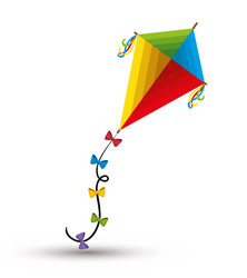 Kite toy kid isolated icon Royalty Free Vector Image