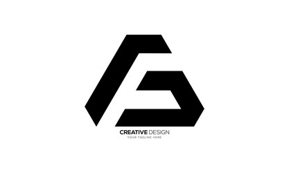 Letter fg or gf negative space modern abstract Vector Image