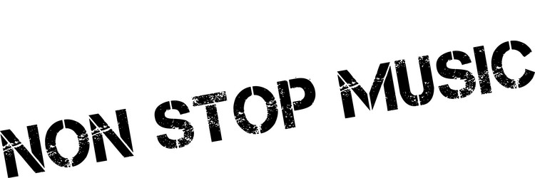 Non stop music rubber stamp Royalty Free Vector Image
