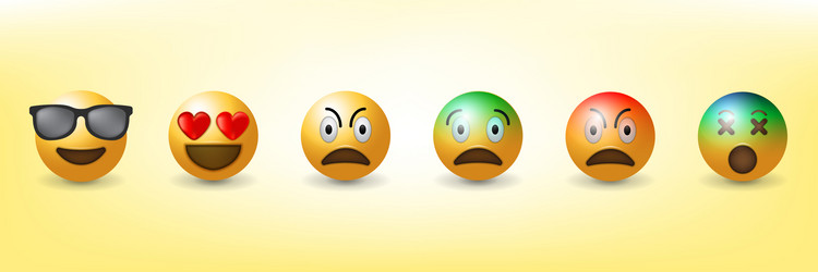 Set realistic emoji emoticon Royalty Free Vector Image