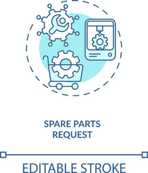 Spare parts request concept icon Royalty Free Vector Image