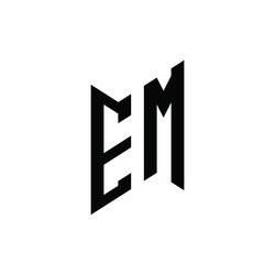 Em monogram wing shape style Royalty Free Vector Image