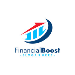 Financial boost logo progress concept Royalty Free Vector