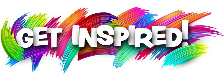 Get inspired paper word sign with colorful Vector Image