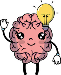 Cute brain cartoon Royalty Free Vector Image - VectorStock