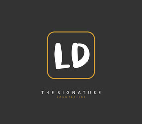Ld initial letter handwriting and signature logo Vector Image