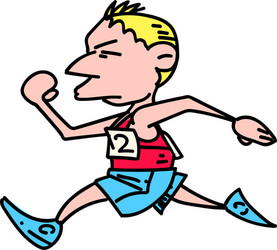 A man start running action marathon runner cartoon