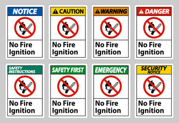 No fire ignition symbol sign on white background Vector Image