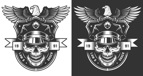 Police labels policeman law enforcement badges Vector Image