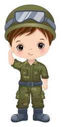 Cartoon military boy afro soldier Royalty Free Vector Image
