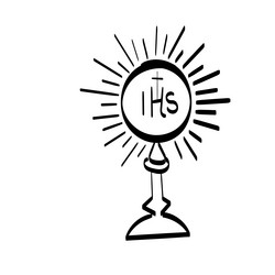 Corpus christi christian symbol for print Vector Image