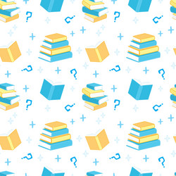 Hand drawn pattern with cute books for kids Vector Image
