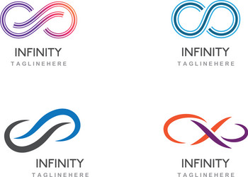 Logo infinity with light lamp Royalty Free Vector Image