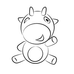 Line art of roly-poly doll Royalty Free Vector Image