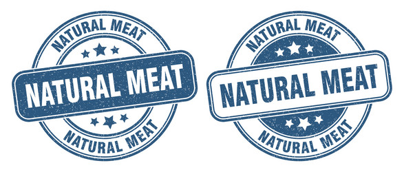 Natural meat stamp natural meat label round Vector Image