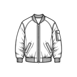 Bomber jacket art sketch fashion drawing template Vector Image