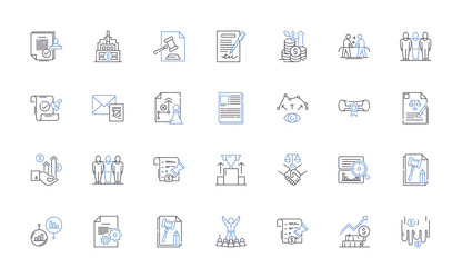 Gang briefing line icons collection crime Vector Image