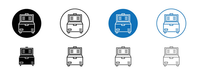 Horizontal shop refrigerator icon Royalty Free Vector Image