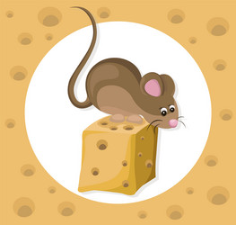 Cat attacking mice cartoon character funny Vector Image