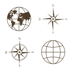 Compass rose collection Royalty Free Vector Image