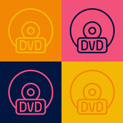 Pop art cd or dvd disk icon isolated on color Vector Image
