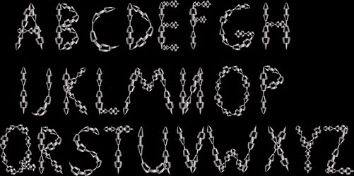 Alphabet letters made from metal chain Royalty Free Vector