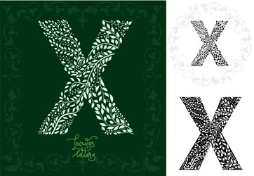 Letter x design logo with creative tree branch x Vector Image